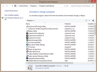 Programs And Features